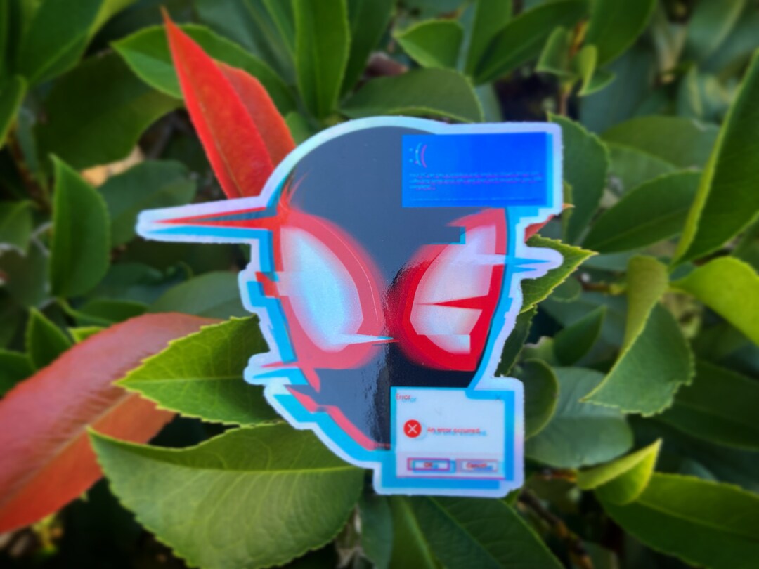 Super Hero Glitch Sticker - Etsy