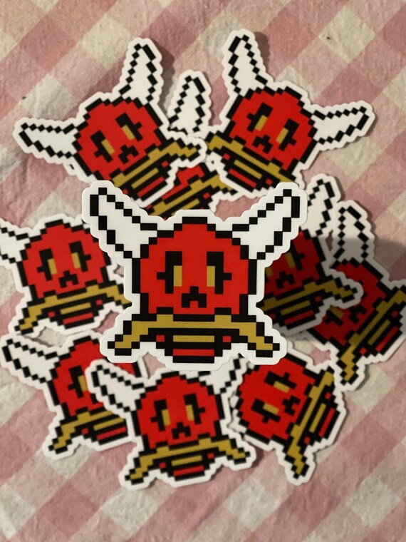 8-bit Oni Vinyl Weatherproof Decal - Etsy