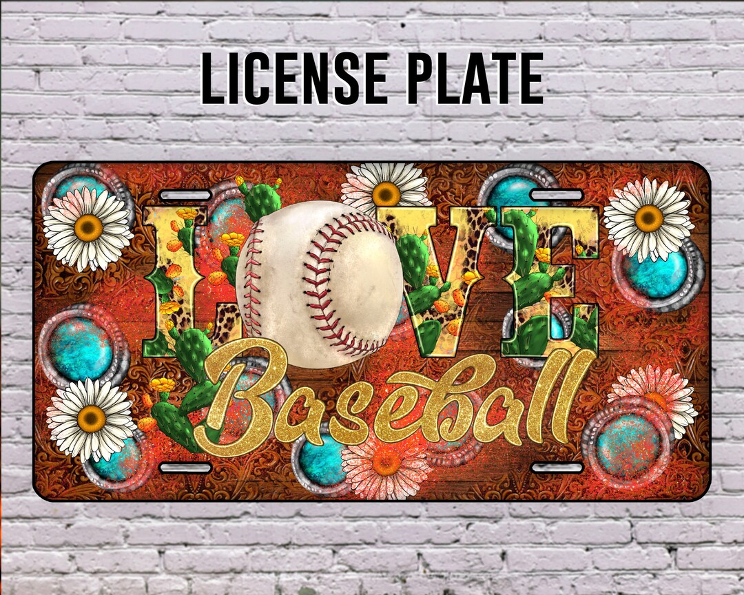 Love Baseball License Plate, Baseball License Plate Png, Daisy Png ...