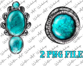 Turquoise Gemstone Jewelry PNG, Gemstone Png File, Western Gemstone Png ...