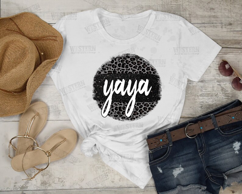 Black Leopard Yaya Circle Png Yaya Sublimation Png File Yaya - Etsy