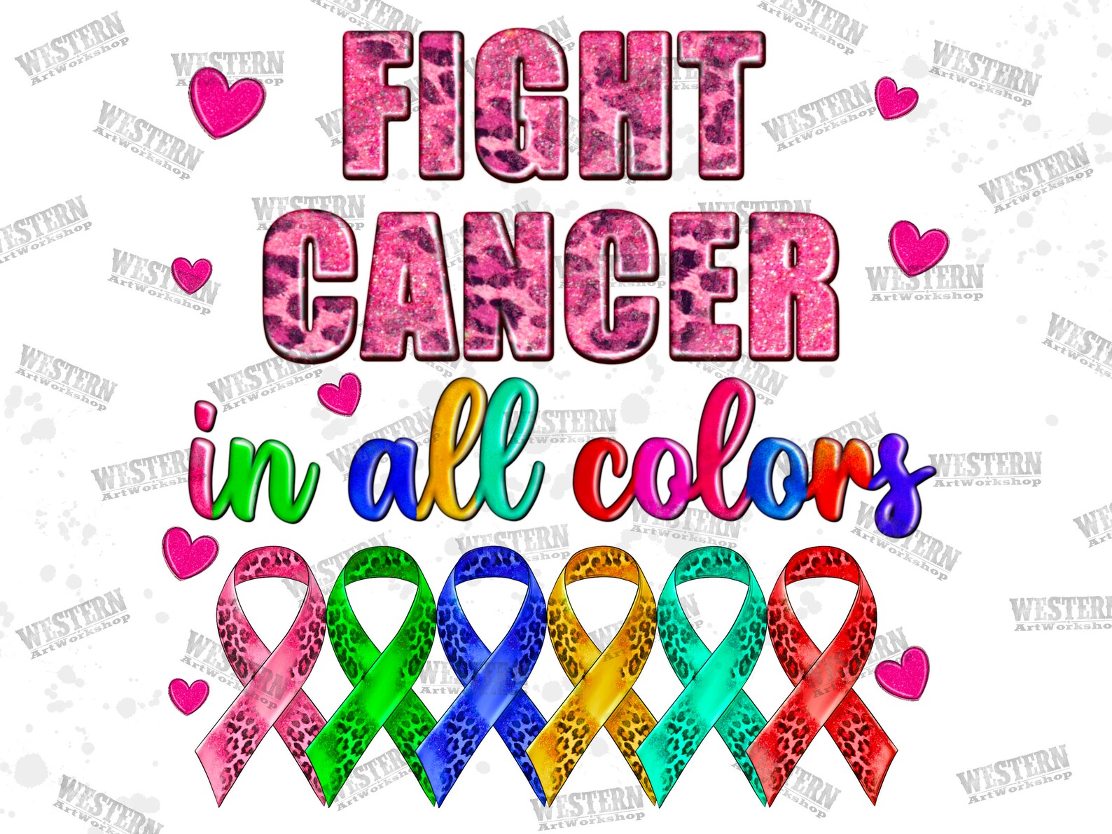 Fight Cancer in All Colors Png Sublimation Design Cancer - Etsy