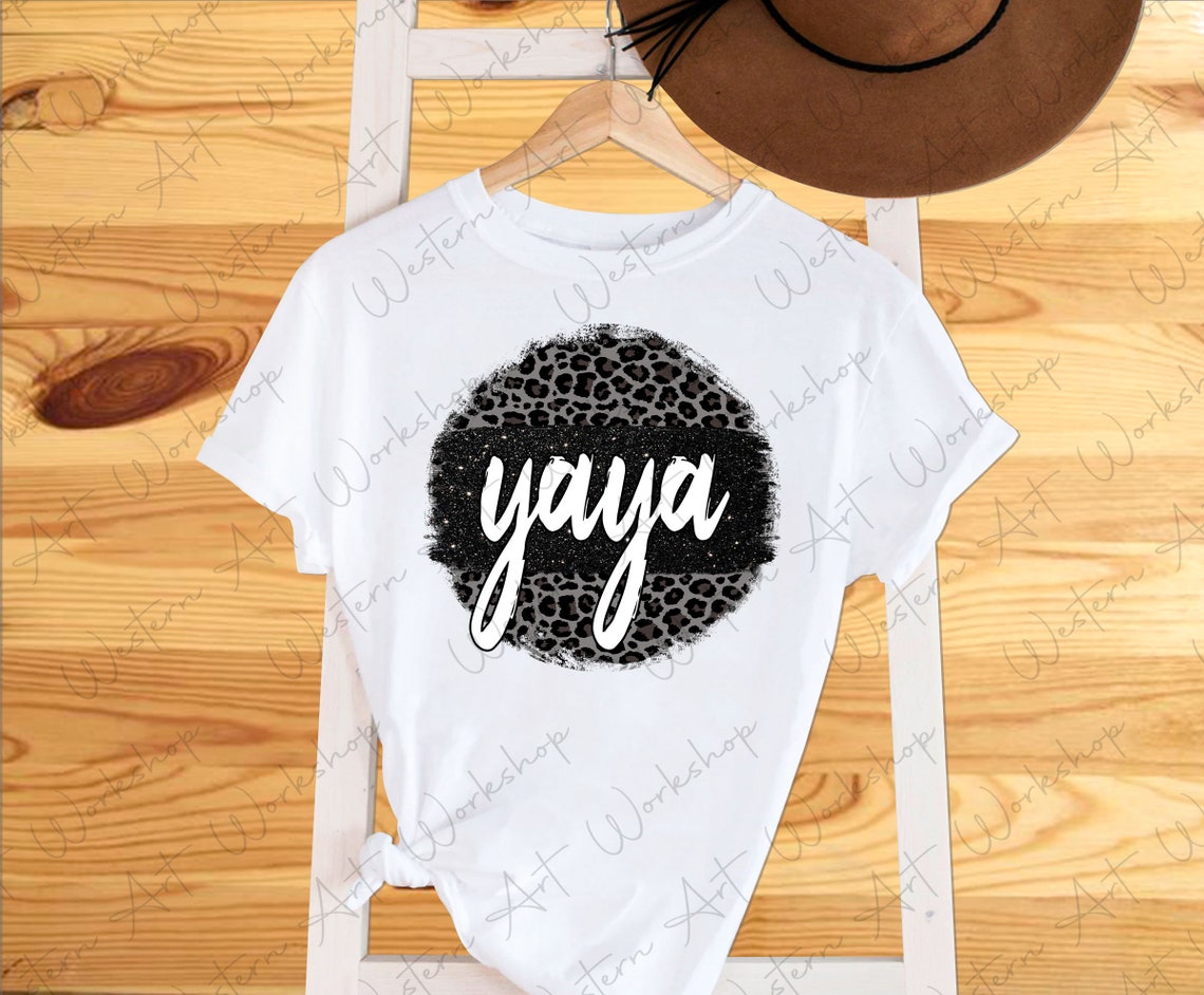 Black Leopard Yaya Circle Png Yaya Sublimation Png File Yaya - Etsy