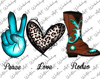 Peace Love Cowboy Boots - Etsy