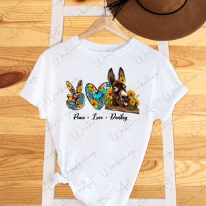 Peace Love Donkey Png, Donkey Png, Donkey Png, Farm Animals Png, Farm ...