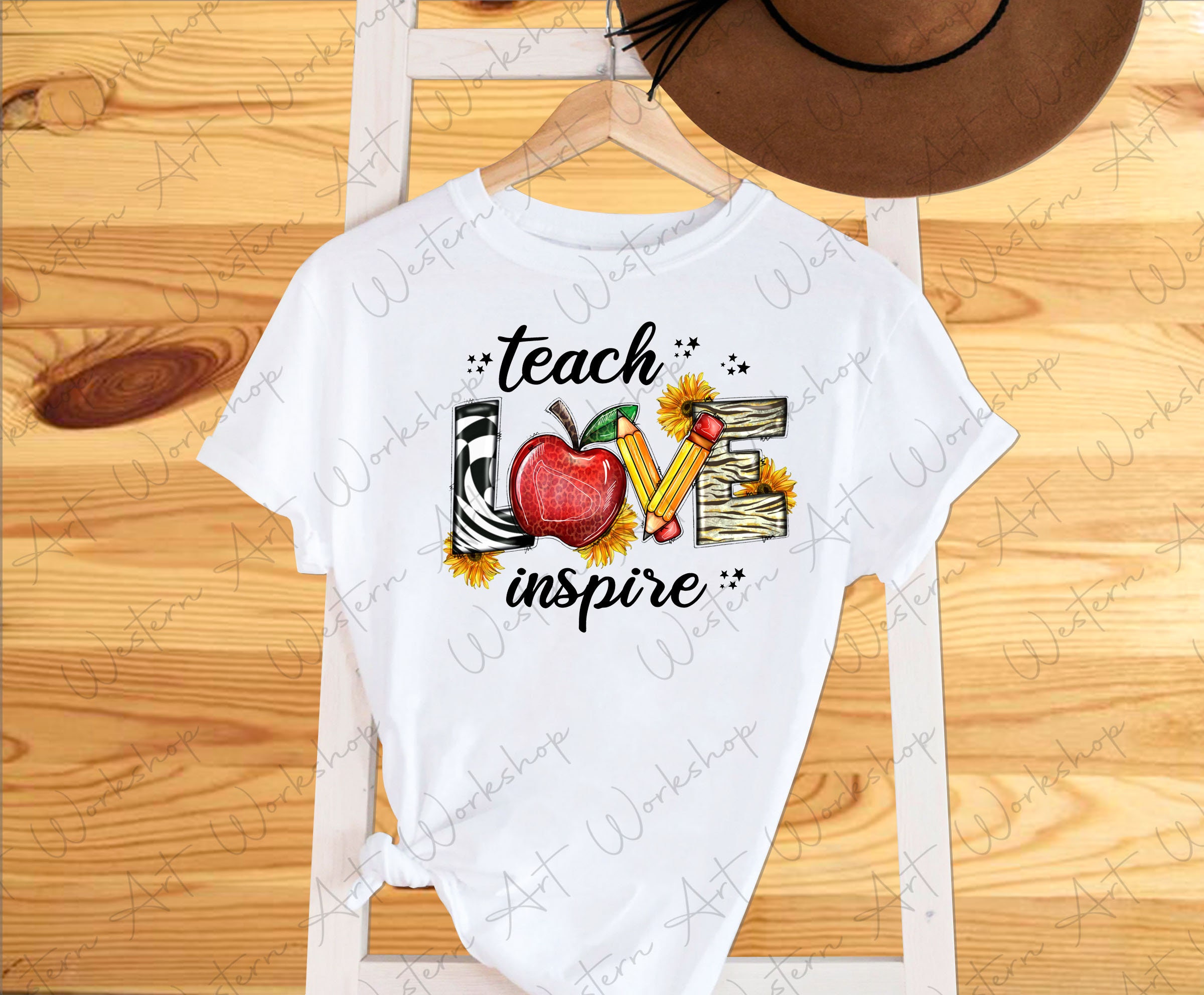 Teach Love Inspire Png Teacher Sublimation Png Teacher Life - Etsy