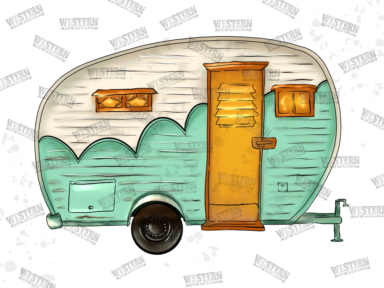 Watercolor Caravan Png Western Caravan Png Caravan Png Camp - Etsy