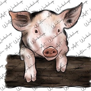 Watercolor Farm Pig Png Pig Sublimation Png Cute Pig Png | Etsy