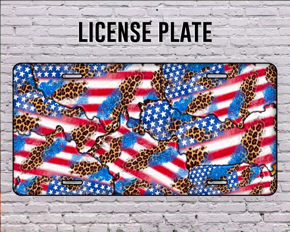 American Map License Plate Png US Flag License Plate - Etsy