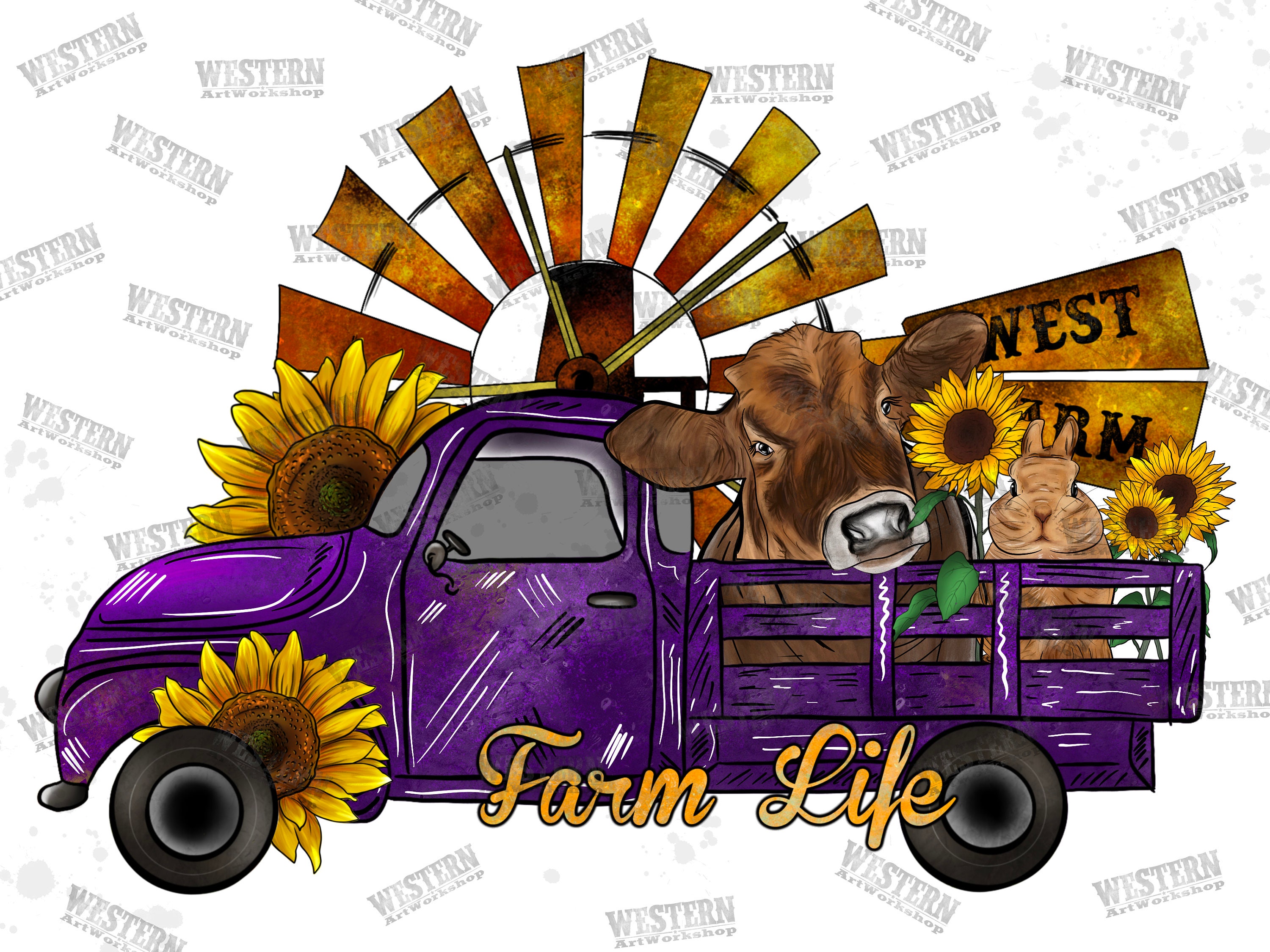 Farm Life Truck Sublimation Png Farm Life Png Windmill Png - Etsy