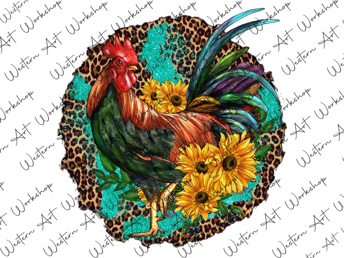 Western Leopard Rooster Png Rooster Png Western Rooster Png - Etsy