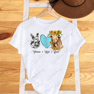 Peace Love Goat Png, Goat Sublimation, Goat Png, Love Goat Png ...