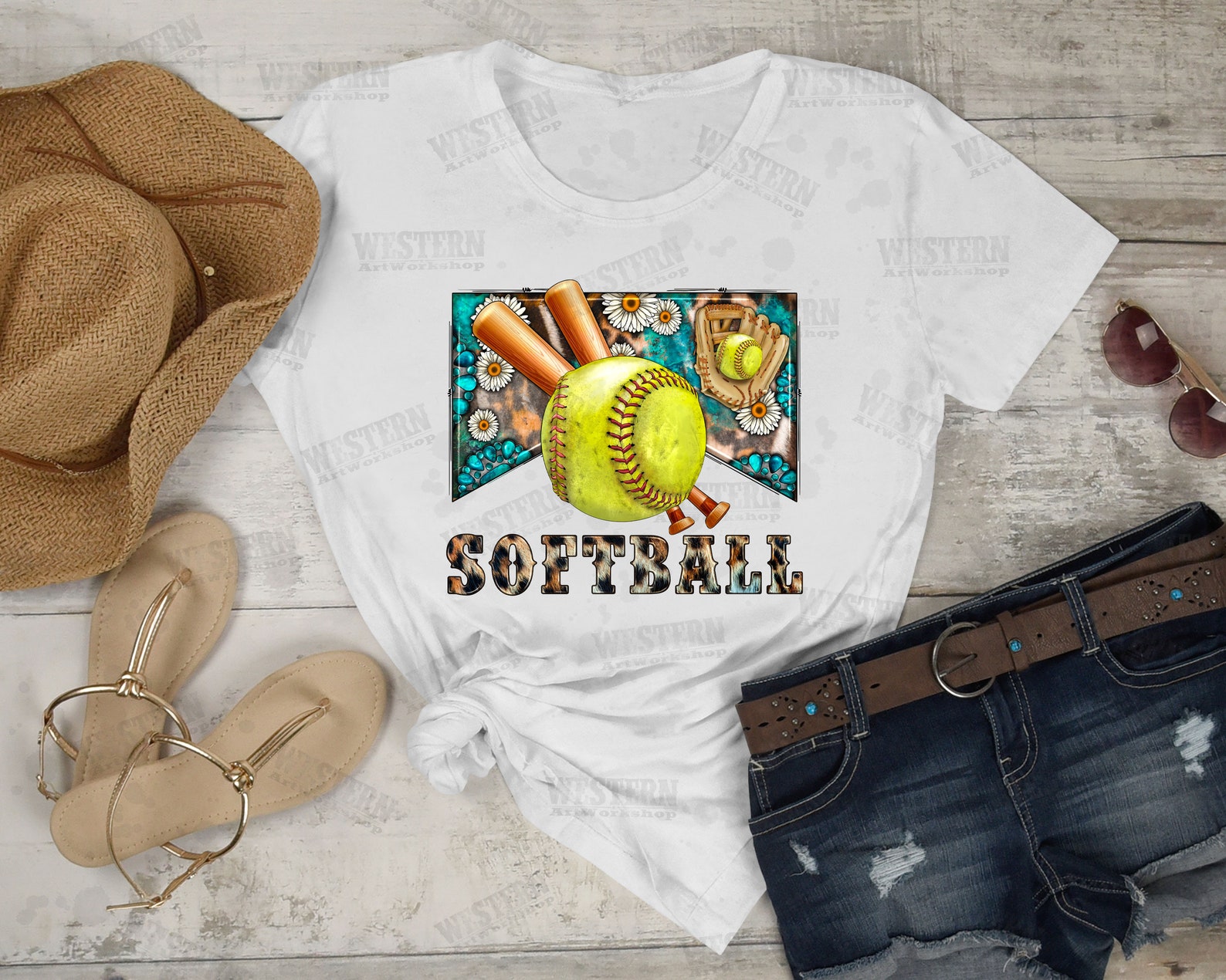 Western Softball Sublimation Png Softball Design Png - Etsy