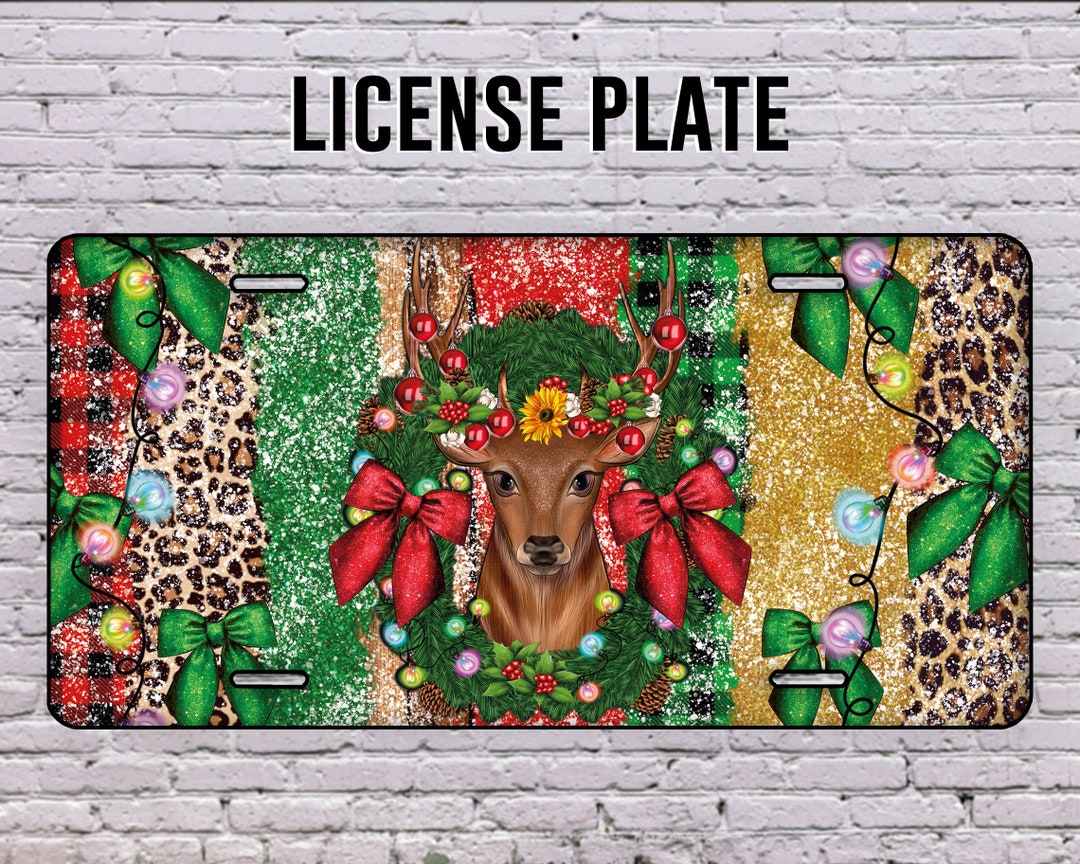 Christmas Deer License Plate,christmas License Plate,deer License Plate ...