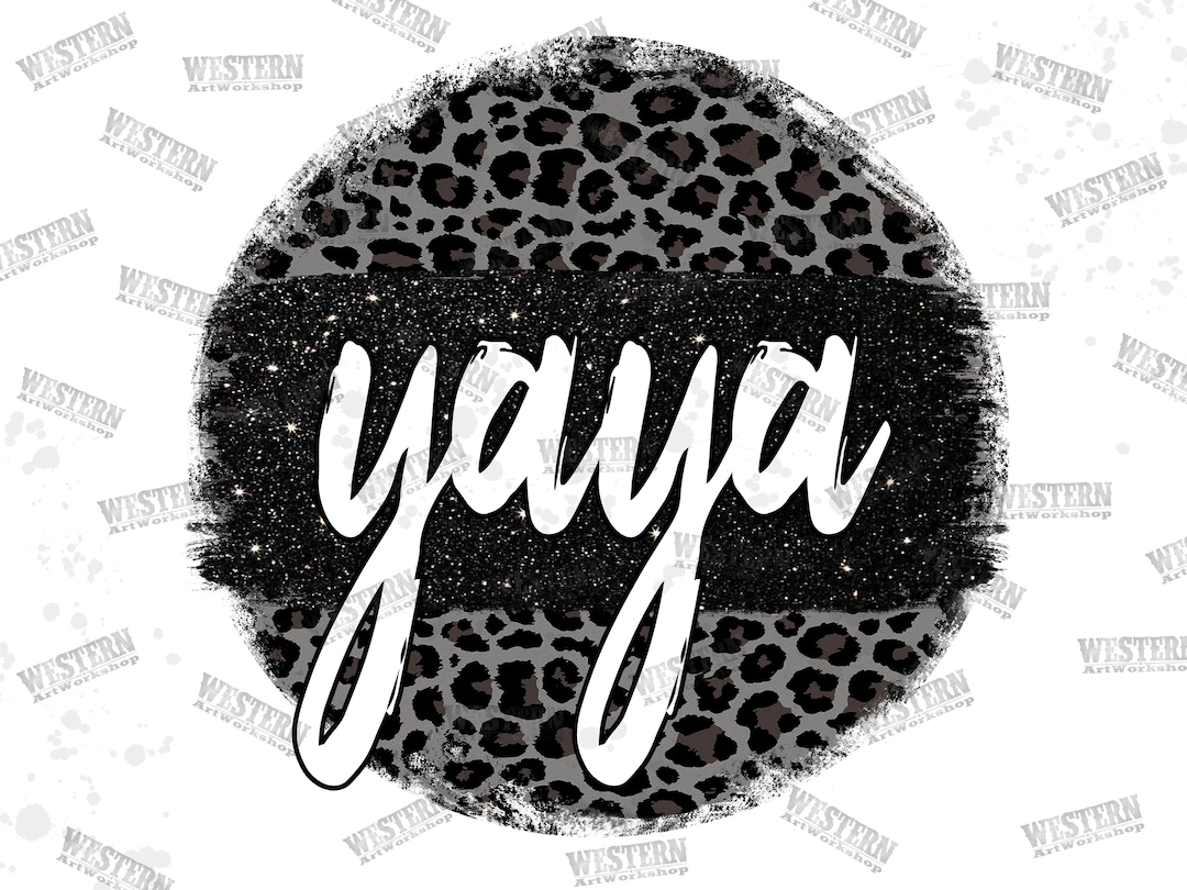 Black Leopard Yaya Circle Png, Yaya Sublimation Png File, Yaya Png File ...