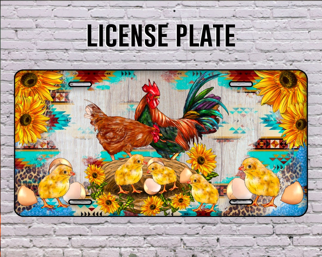 Western Coop Animals License Plate Png Sublimation Design,farm Chicken ...