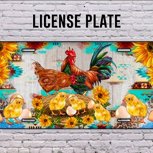 Western Coop Animals License Plate Png Sublimation Design,farm Chicken ...