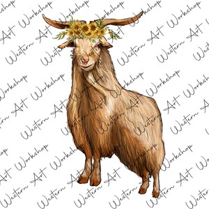 Sunflower Goat Bundle Png, Goat Png Sublimation Design,hand Drawn Goat ...