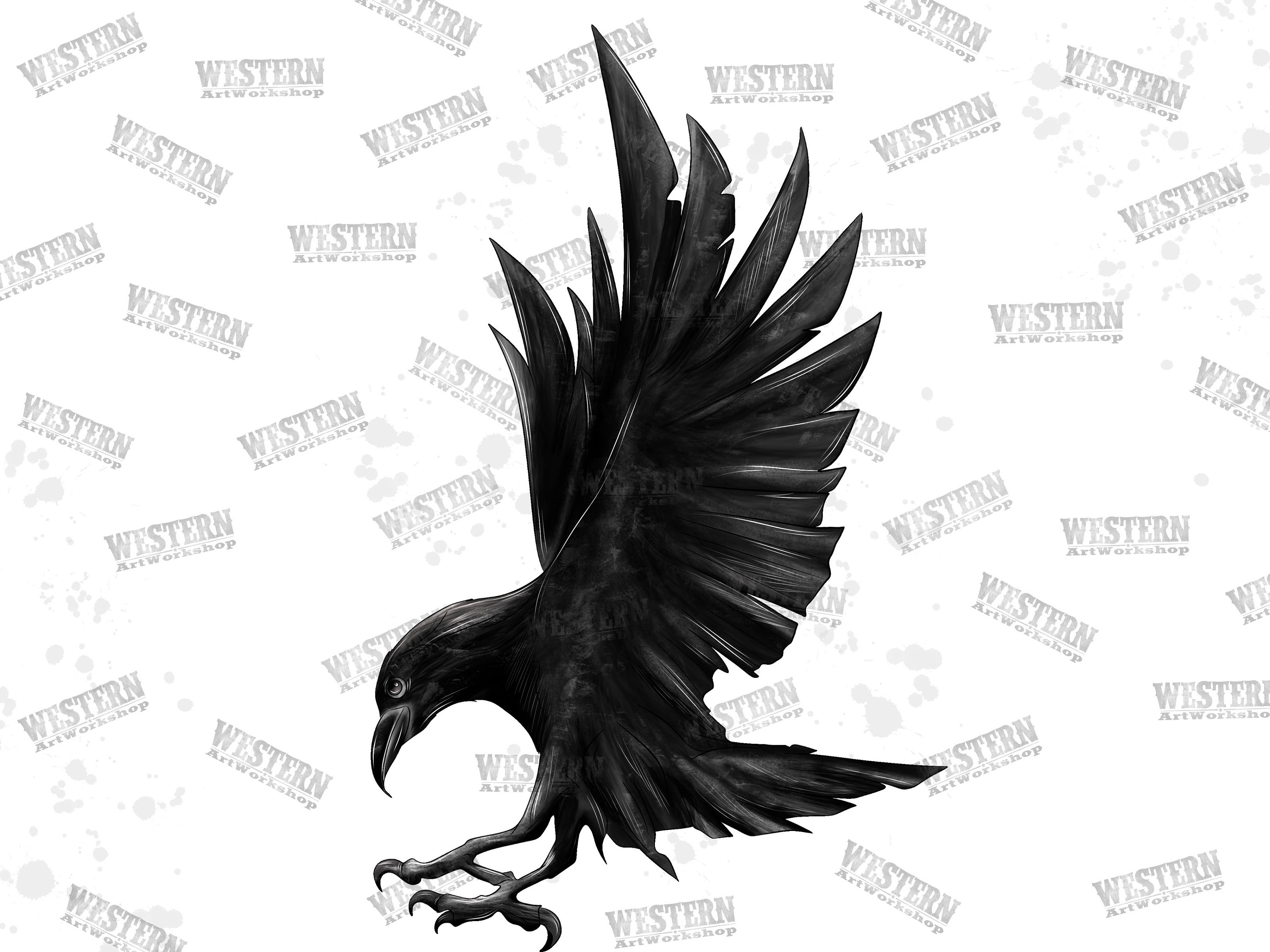 Ravens Flying Drawing