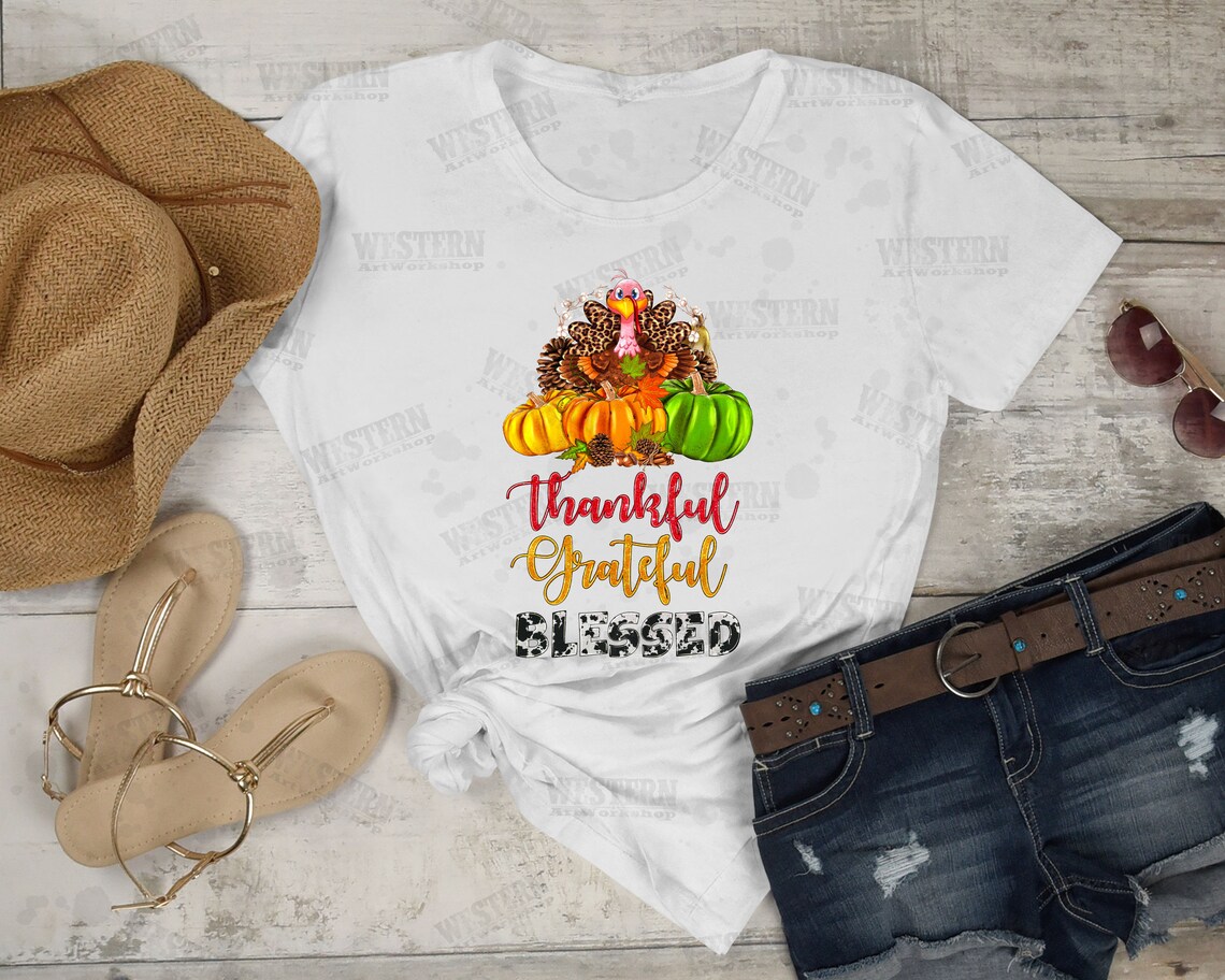 Thankful Grateful Blessed Png Thankful Png Sublimation - Etsy