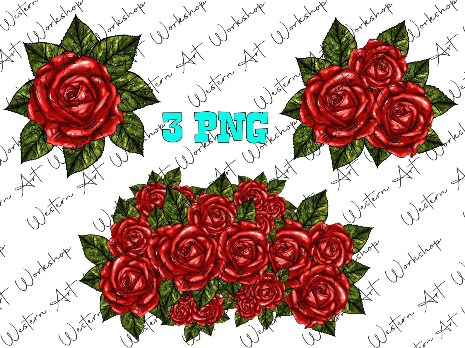 Roses Bundle Sublimation Png Rose Png Rose Clipart Flower - Etsy