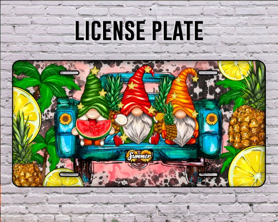 Summer Truck Gnome License Plate Summer Design License Plate - Etsy