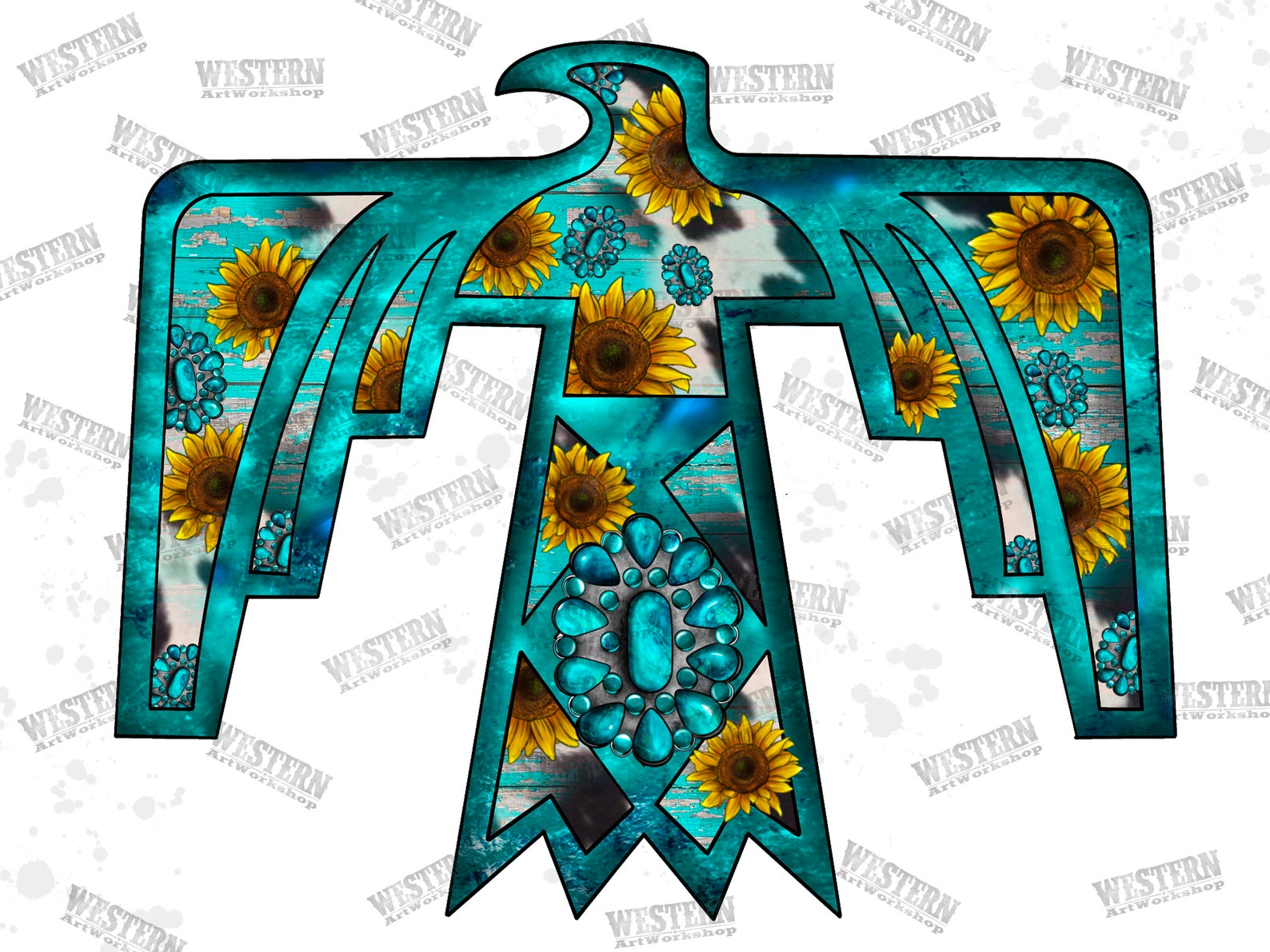 Western Thunderbird Png Gemstone Thunderbird Png Western - Etsy