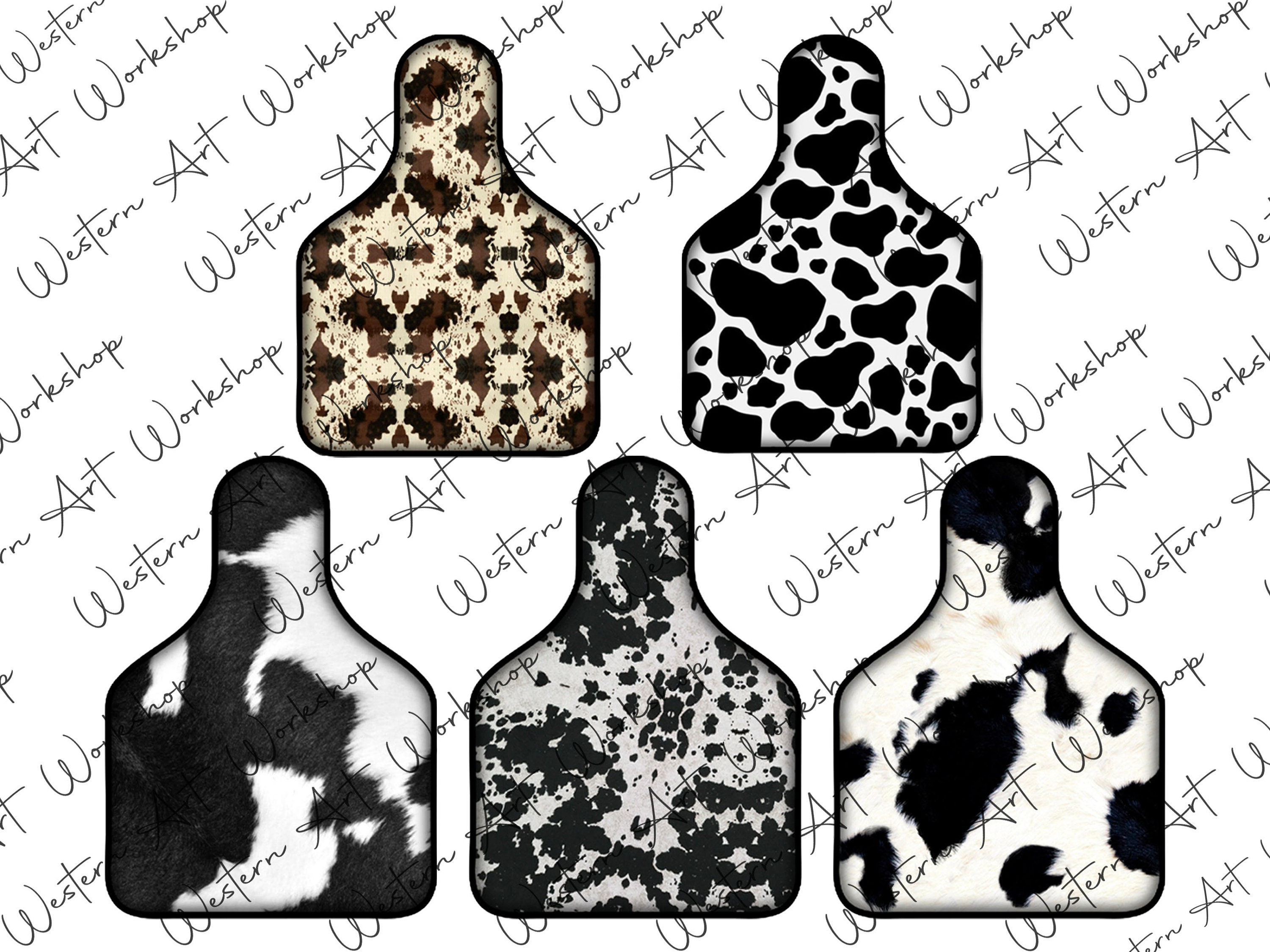 20 Cowhide Leopard Western Cow Tag Png Western Cow Tag Png - Etsy