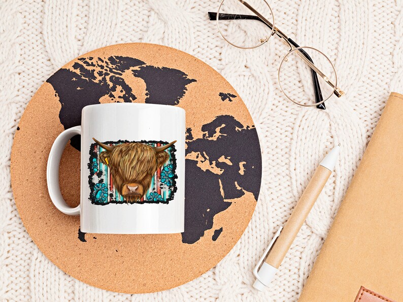 Highland Cow Background Png Serape PNG Cow Pngcowhide PNG - Etsy