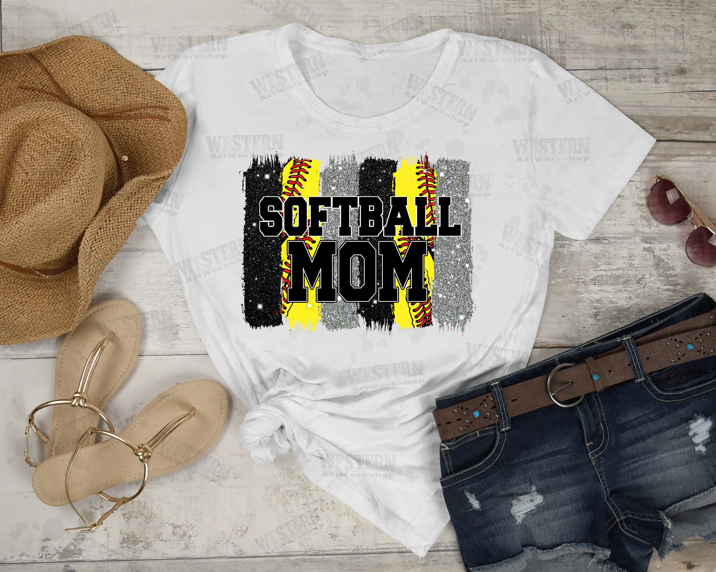 Softball Mom Brush Stroke Png Softball Brush Strokes - Etsy