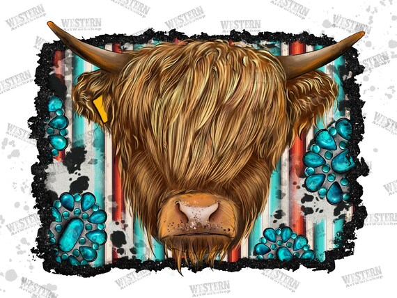 Highland Cow Background Png Serape PNG Cow Pngcowhide PNG - Etsy