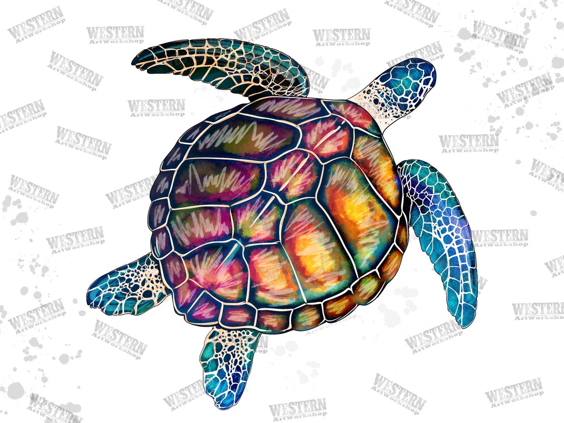 Hand Drawn Tie Dye Turtle Png Sublimation Design Turtle Png - Etsy