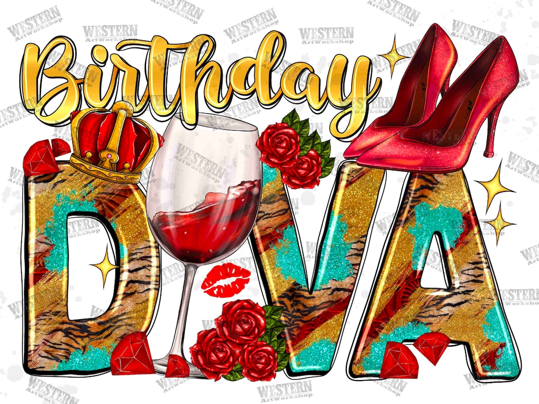 Birthday Diva Png Sublimation Design Download, Birthday Party Png ...
