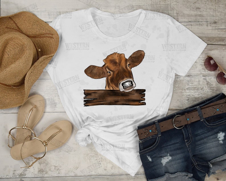 Western Cow Sublimation Png Watercolor Cow Png Cute Cow Png - Etsy