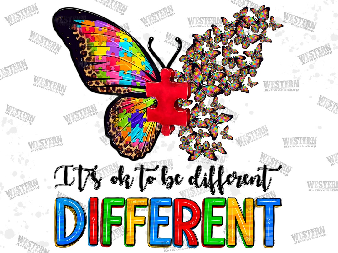 It's Ok to Be Different Autism Butterfly Png, Autism Butterfly Png ...