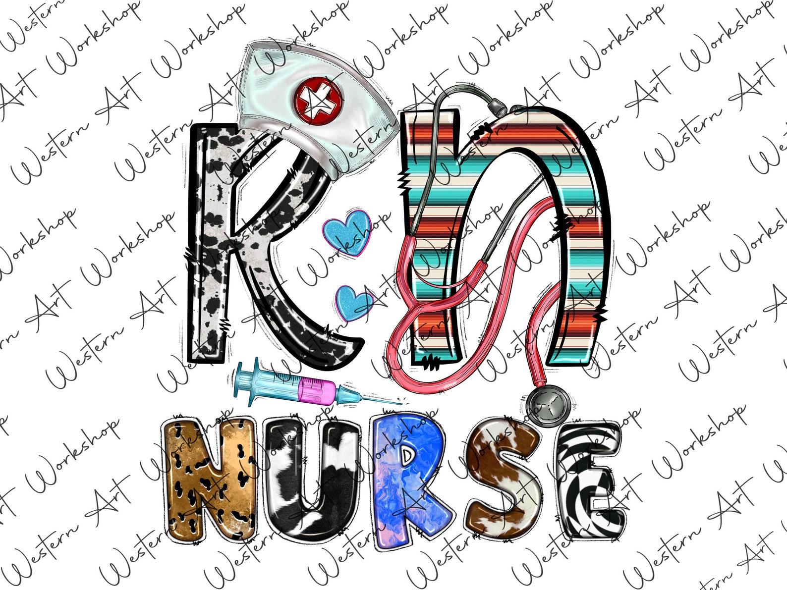 RN Nurse Png Nurse Png Western PNG Nursing Png Cowhide RN - Etsy