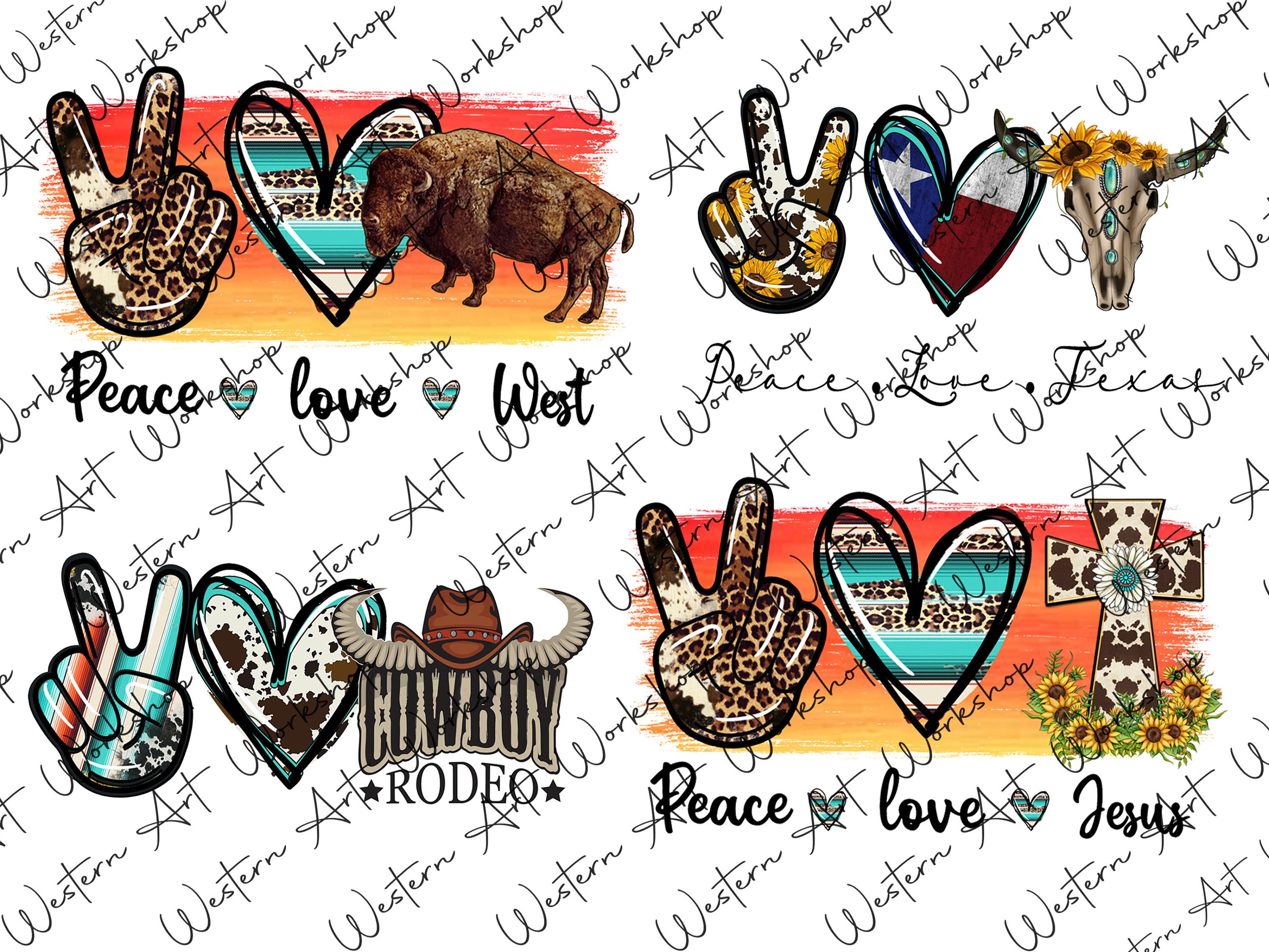 Peace Love Bundle Png Peace Love Cow Png Peace Love Horses - Etsy