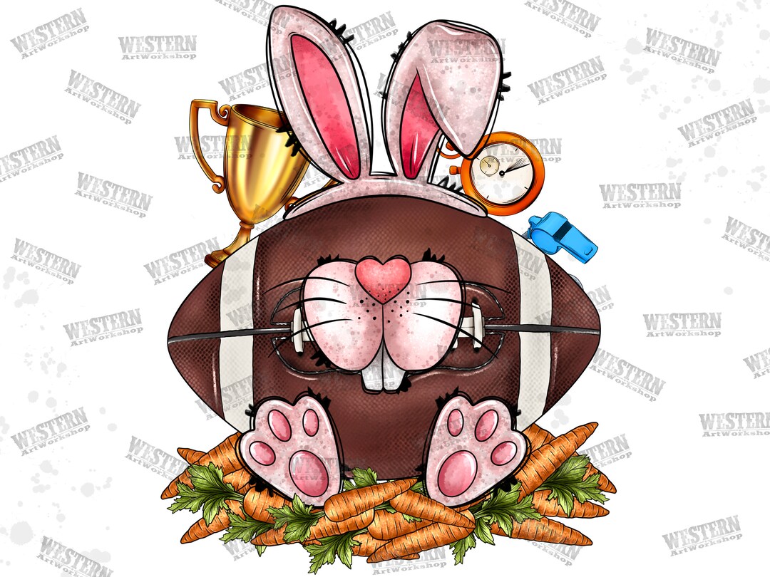 Football Easter Bunny Png Sublimation Design, Easter Bunny Png ...