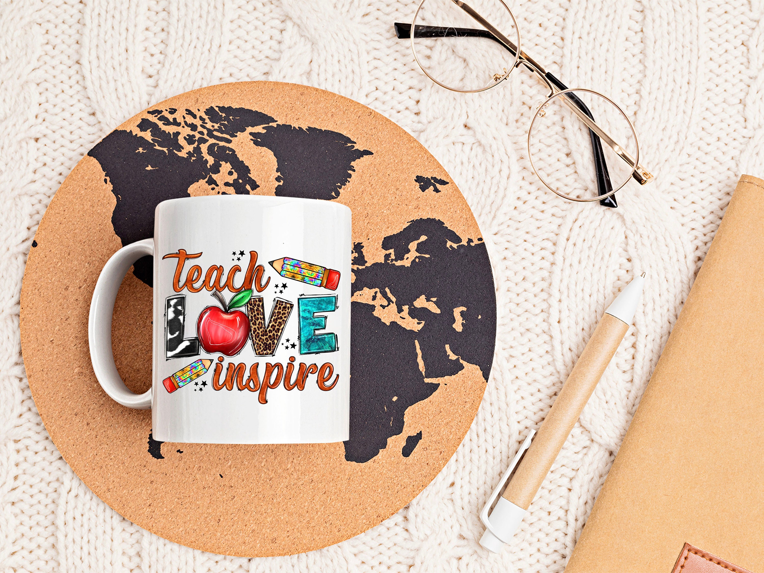 Teach Love Inspire Png Teacher Sublimation Designs School - Etsy