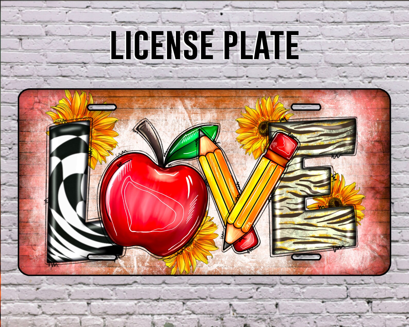 Love Teacher License Plate Png Teacher License Plate Png - Etsy