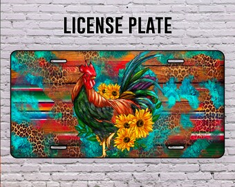 Western Rooster License Plate Png Sublimation Design Download - Etsy
