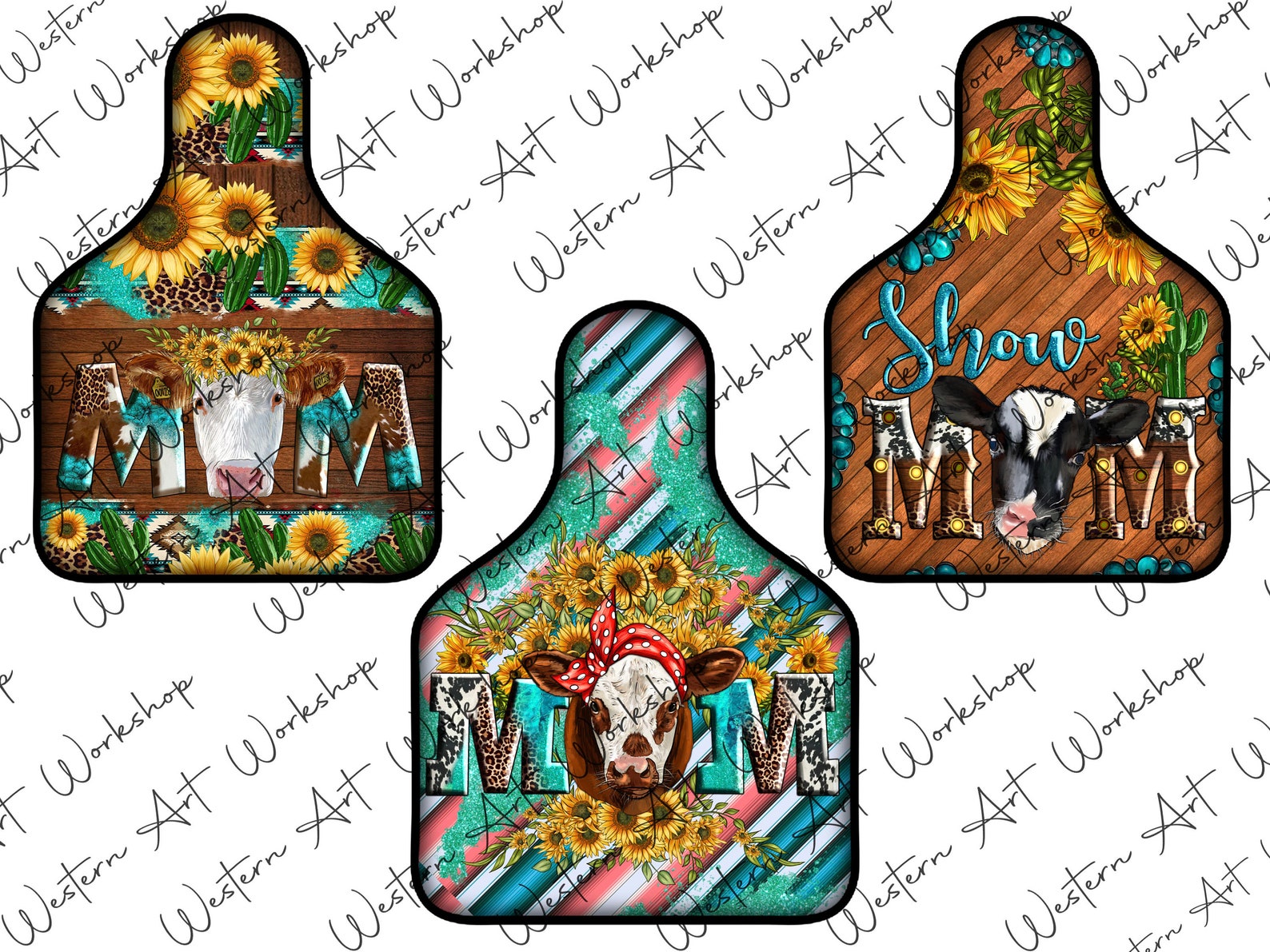 Cow Mom Show Tag Png Cow Show Tag Png Animal Design Cow Tag | Etsy