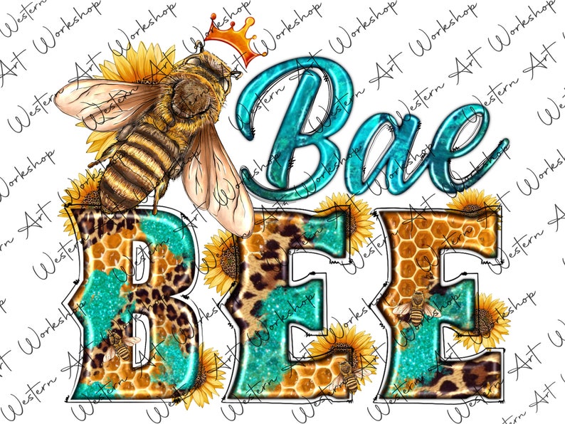 Bae Bee With Crown and Sunflower Png Bae Bee Png Bee Png | Etsy
