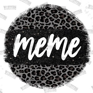 Black Leopard Meme Circle Png, Meme Sublimation Png, Meme Png, Glitter ...
