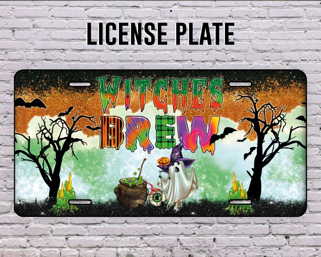 Halloween Witches Brave Ghost License Plate,witches License Plate ...