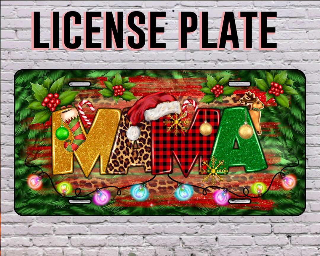 Christmas Mama License Plate Png Sublimation Design, Christmas Png ...