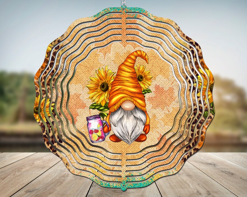 Gnome Sunflower Wind Spinner Sublimation Png Wind Spinner - Etsy UK