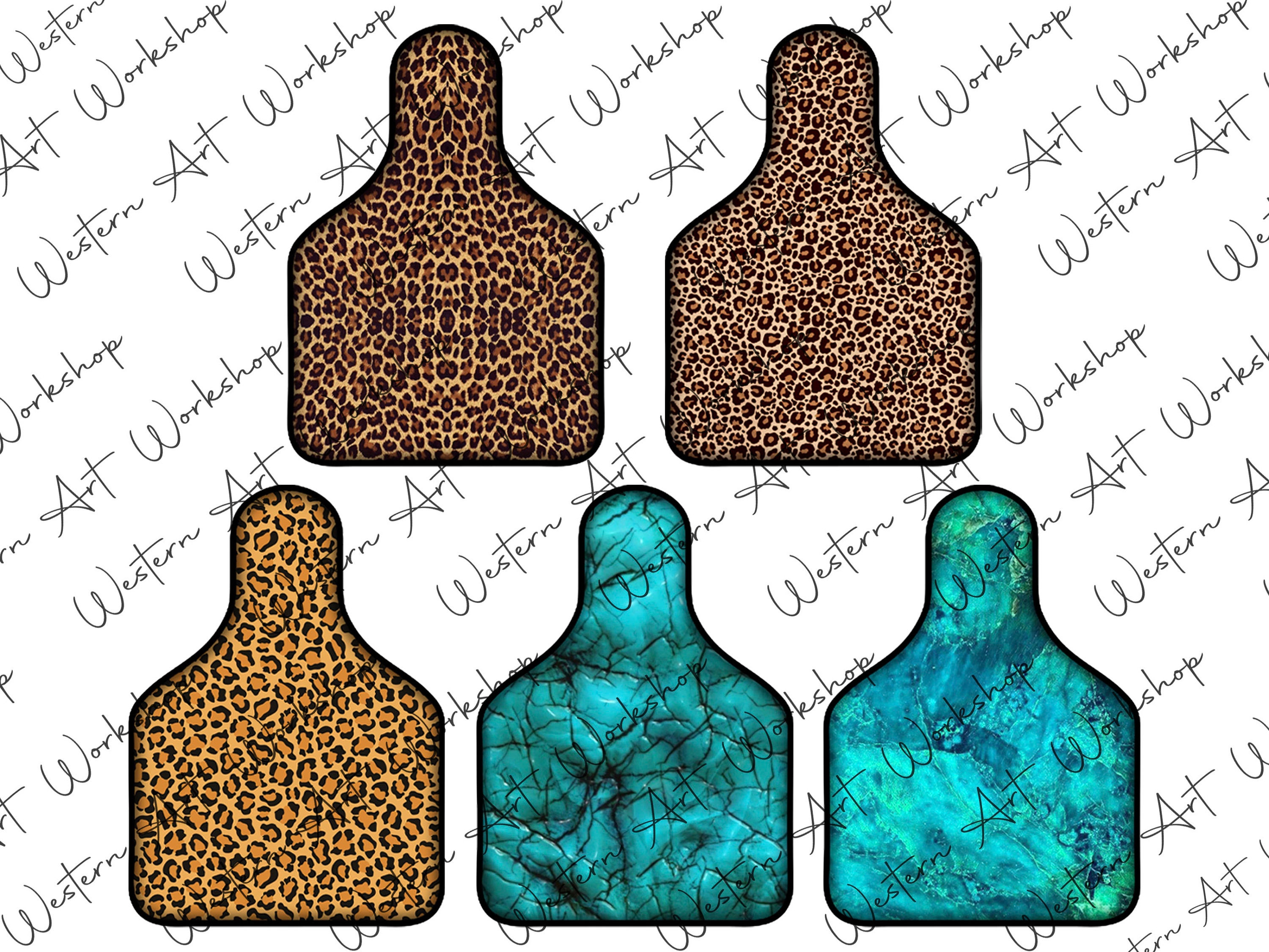 20 Cowhide Leopard Western Cow Tag Png Western Cow Tag Png - Etsy
