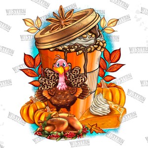 Thanksgiving Coffee Cup Png Turkey Png Fall Coffee Cup Png - Etsy