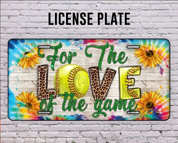 Love of the Game Softball License Plate Softball License - Etsy